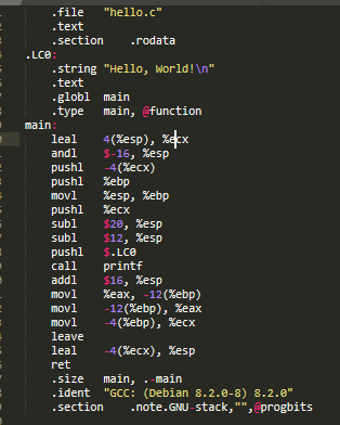 .file "hello.c .text .section rodata .string "Hello, | Chegg.com