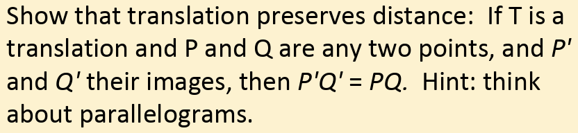 Solved Show that translation preserves distance: If Tis a | Chegg.com