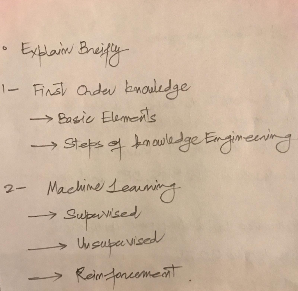 Solved O Explain Breifly - First Onder knowledge Basic | Chegg.com