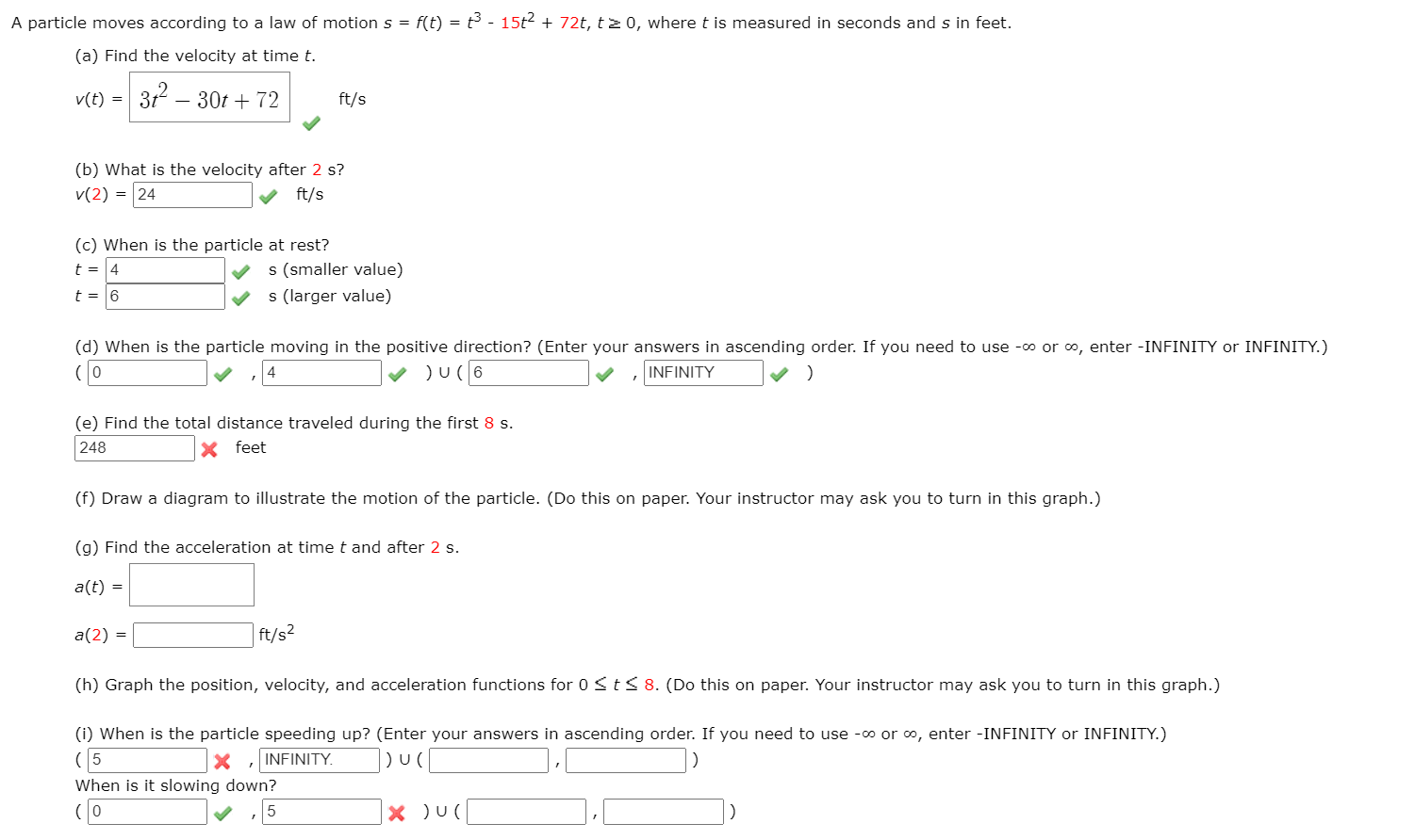 Solved A particle moves according to a law of motion s = | Chegg.com