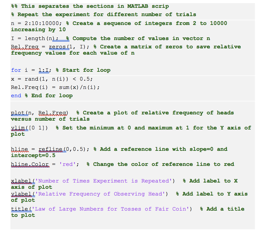 Solved This Separates The Sections In Matlab Scrip