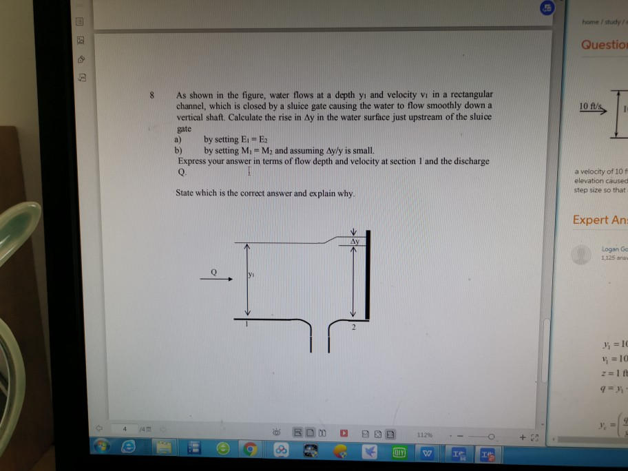 Solved home/study/e Question As shown in the figure, water | Chegg.com