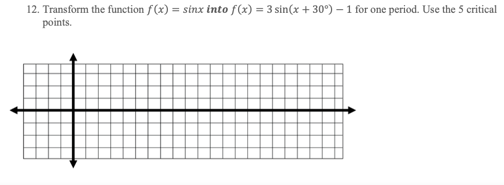 Solved 12. Transform the function f(x)=sinx into | Chegg.com