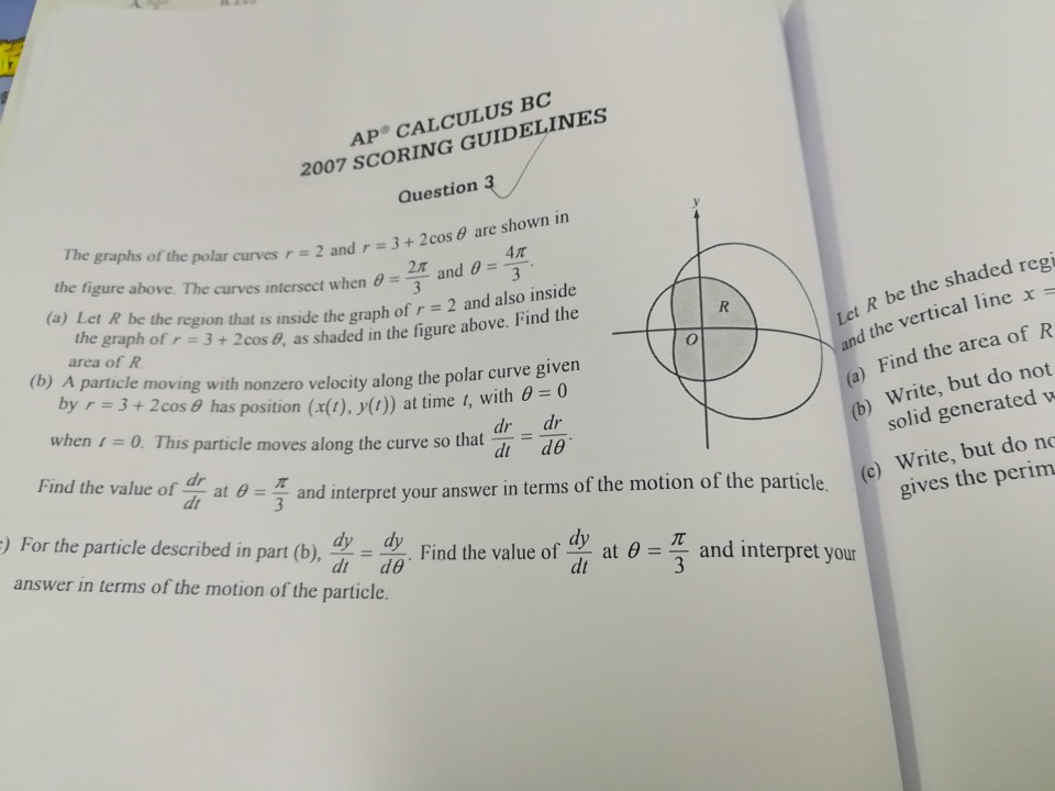 AP CALCULUS BC 2007 SCORING GUIDELINES Question The | Chegg.com