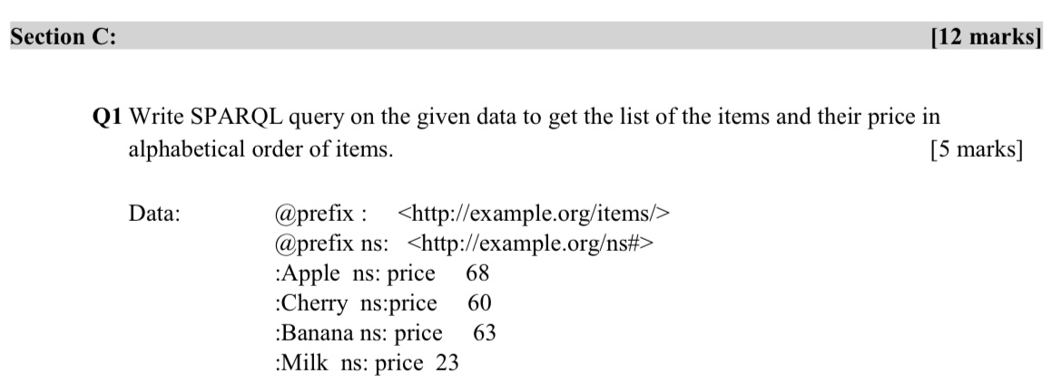 Solved Q1 Write SPARQL query on the given data to get the | Chegg.com