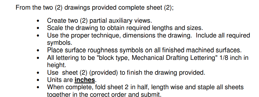 From the two (2) drawings provided complete sheet | Chegg.com