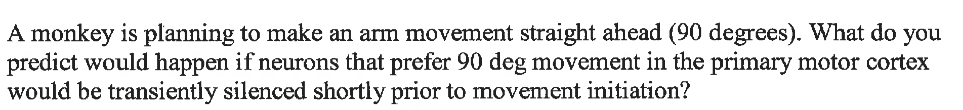 Solved A monkey is planning to make an arm movement straight | Chegg.com