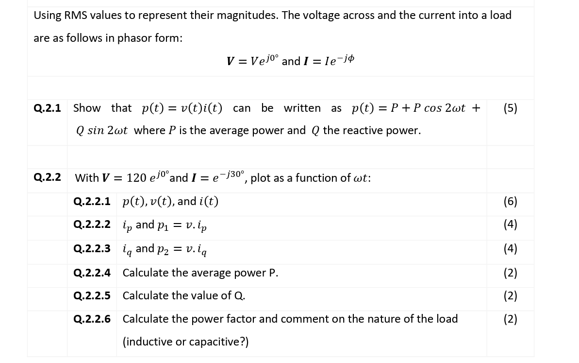Solved Using RMS values to represent their magnitudes. The | Chegg.com