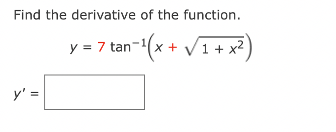 Solved Find the derivative of the function. | Chegg.com