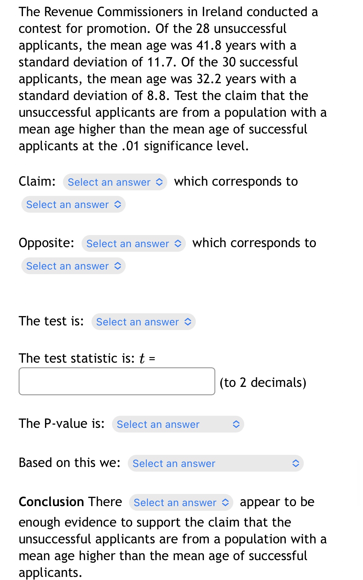 Solved The Revenue Commissioners in Ireland conducted a | Chegg.com