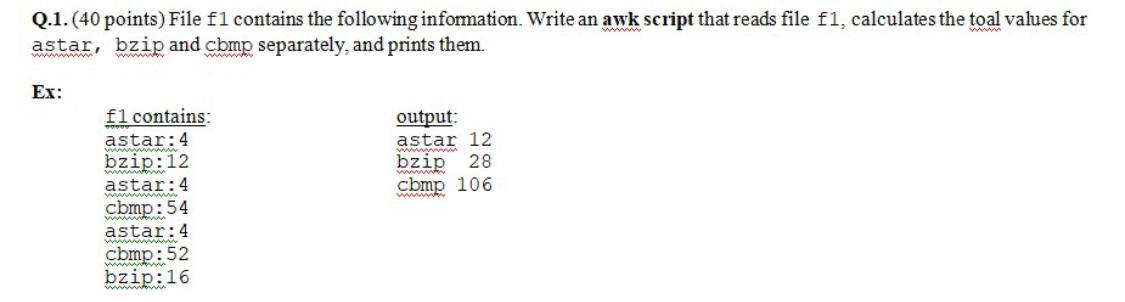 Solved Q.1. (40 points) File f1 contains the following | Chegg.com