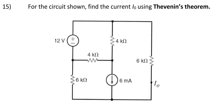 Solved For the circuit shown, find the current I0 using | Chegg.com