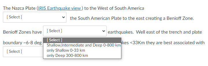 Solved The Nazca Plate ( to the West of South America the | Chegg.com