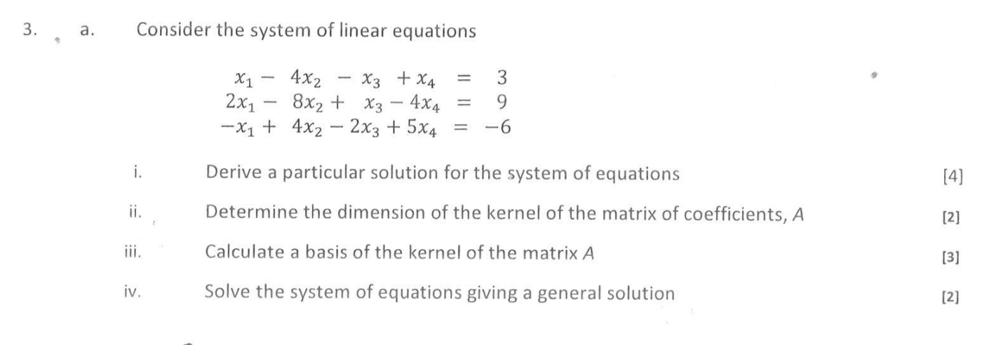 Solved 3. a. Consider the system of linear equations | Chegg.com