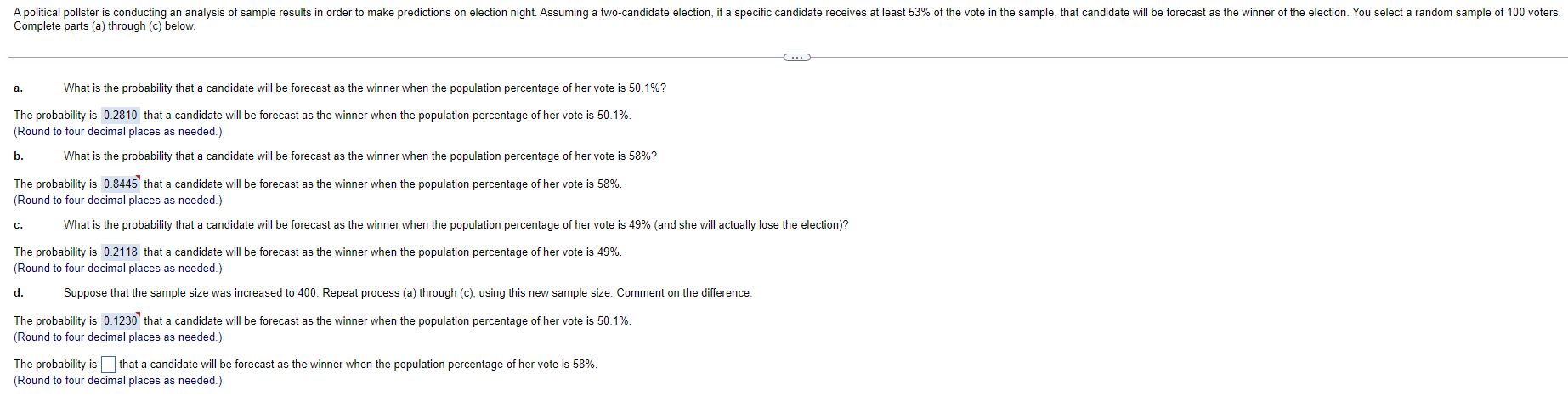 Solved A political pollster is conducting an analysis of | Chegg.com