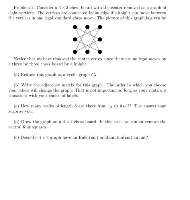 Solved Problem. 2. Consider a 3 × 3 chess board with the | Chegg.com