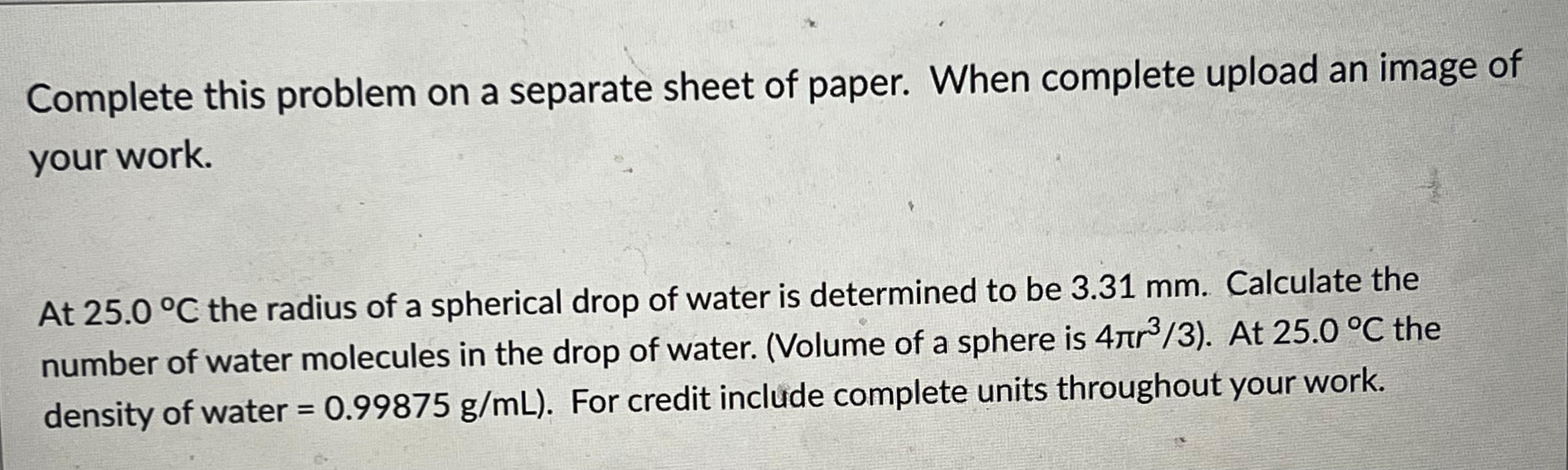 Solved Complete this problem on a separate sheet of paper. | Chegg.com