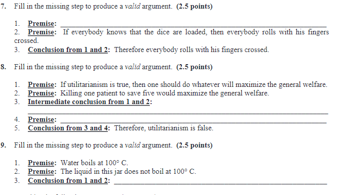 Solved 7. Fill in the missing step to produce a valid | Chegg.com