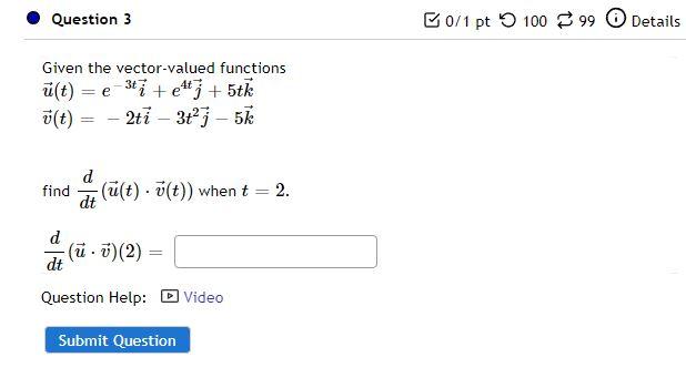 Solved Given the vector-valued functions | Chegg.com