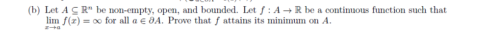 Solved (b) Let A⊆Rn be non-empty, open, and bounded. Let | Chegg.com