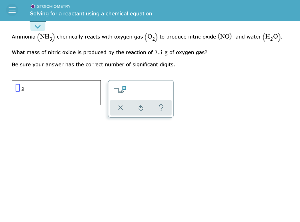 Solved O STOICHIOMETRY Solving for a reactant using a | Chegg.com