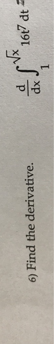 Solved Find the derivative. d/dx integral_1^Squareroot x | Chegg.com