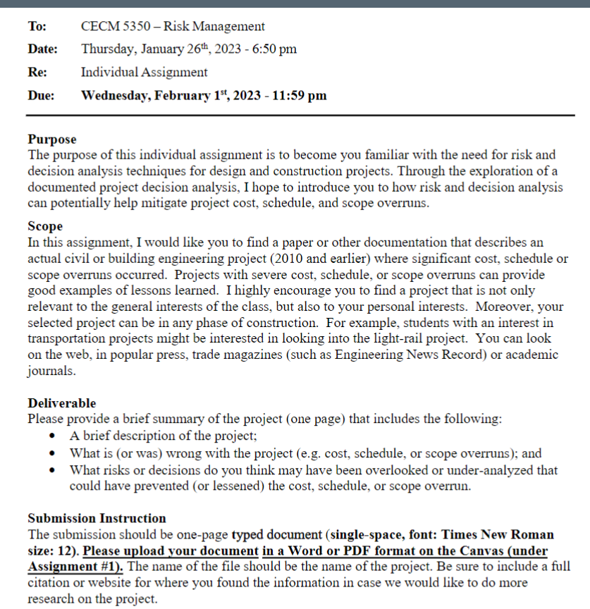 Solved Purpose The purpose of this individual assignment is | Chegg.com