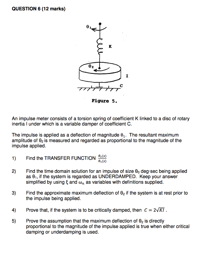 Solved QUESTION 6 (12 marks) Figure 5 An impulse meter | Chegg.com
