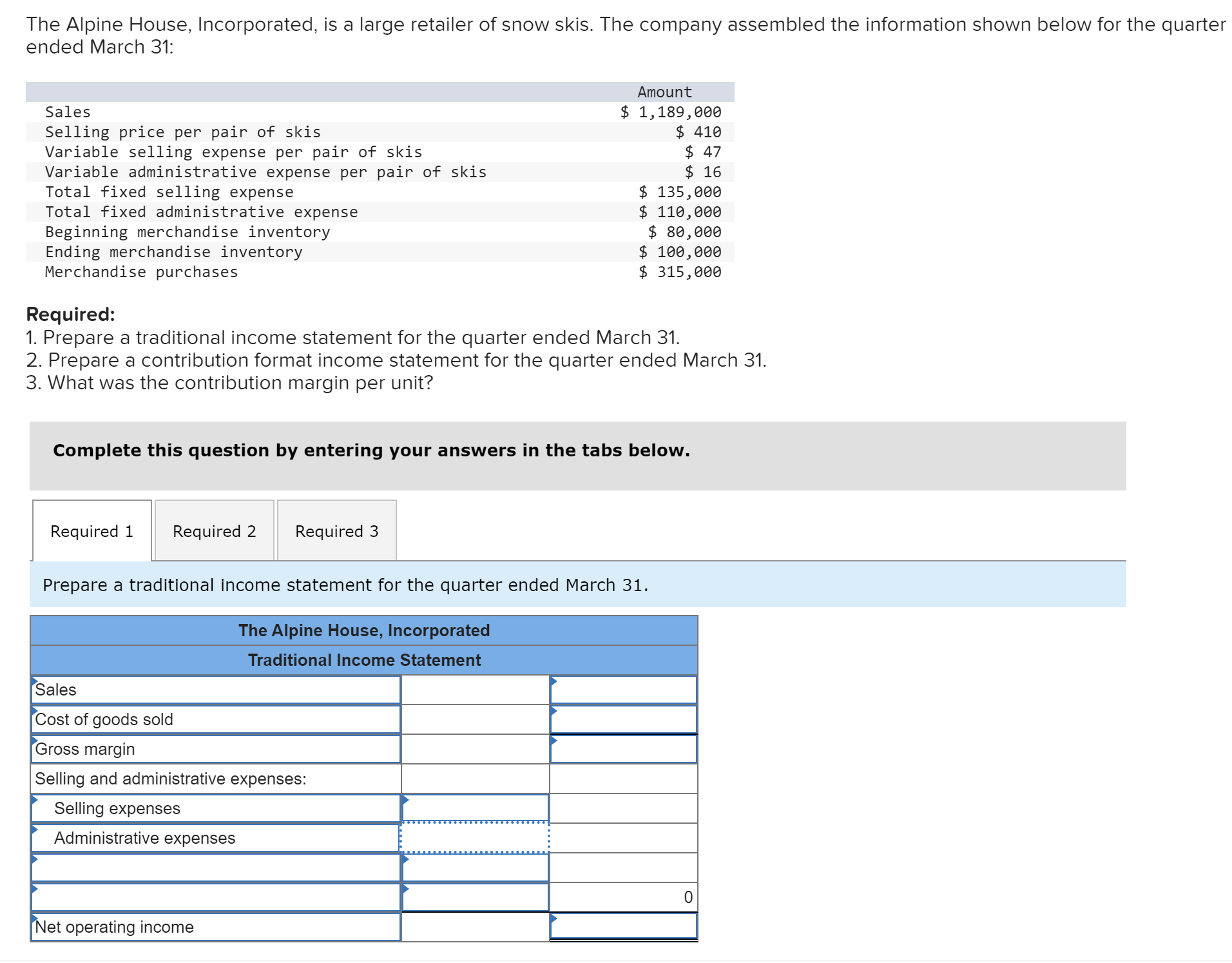 Solved Prepare A Contribution Format Income Statement For