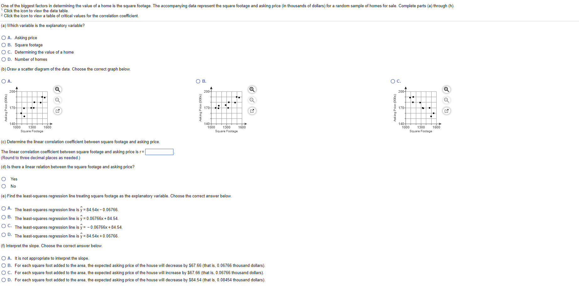 Solved C Determine The Linear Correlation Coefficient
