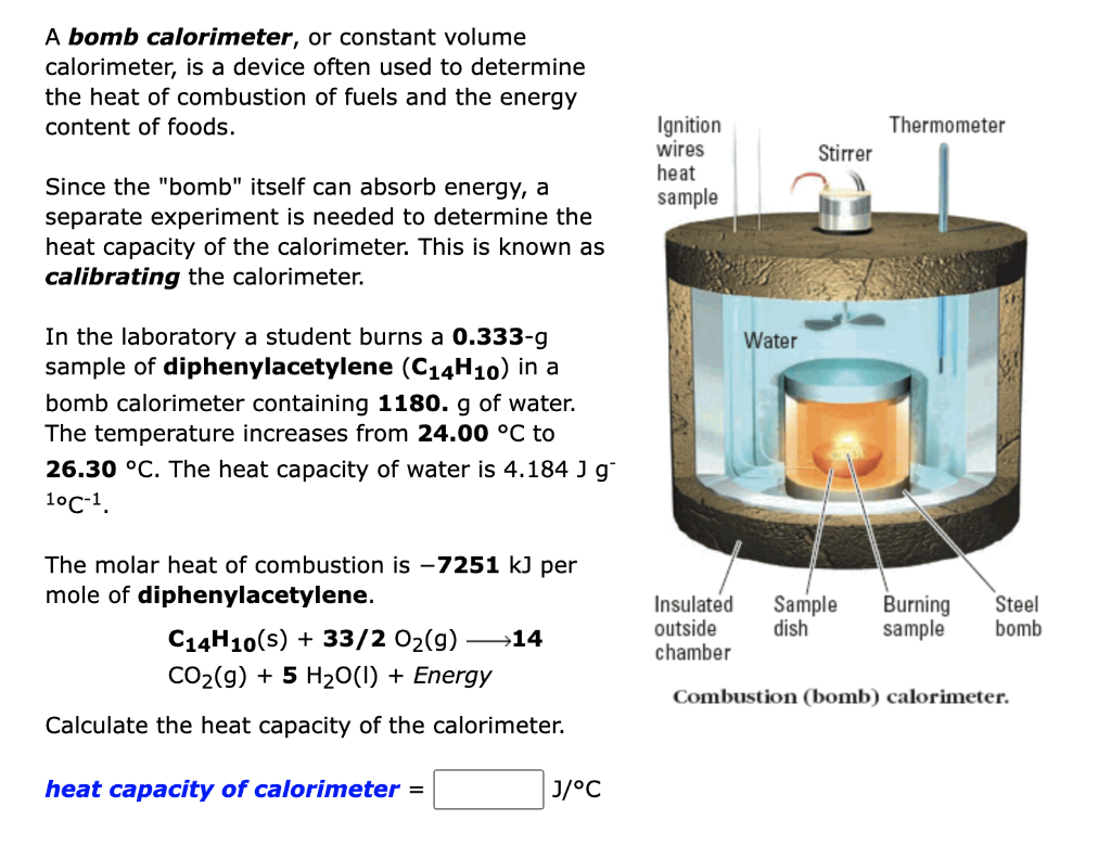 Solved A bomb calorimeter, or constant volume calorimeter, | Chegg.com