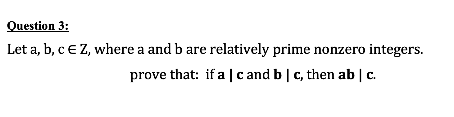 Solved Let a,b,c∈Z, where a and b are relatively prime | Chegg.com