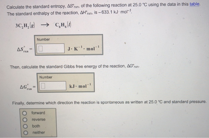 Solved Calculate the standard entropy, AS rxn, of the | Chegg.com