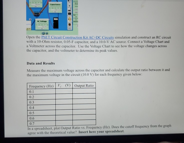 Open the PhET Circuit Construction Kit AC+DC Circuits | Chegg.com