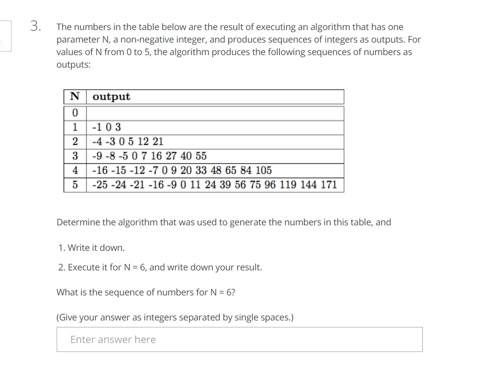 3. The numbers in the table below are the result of | Chegg.com
