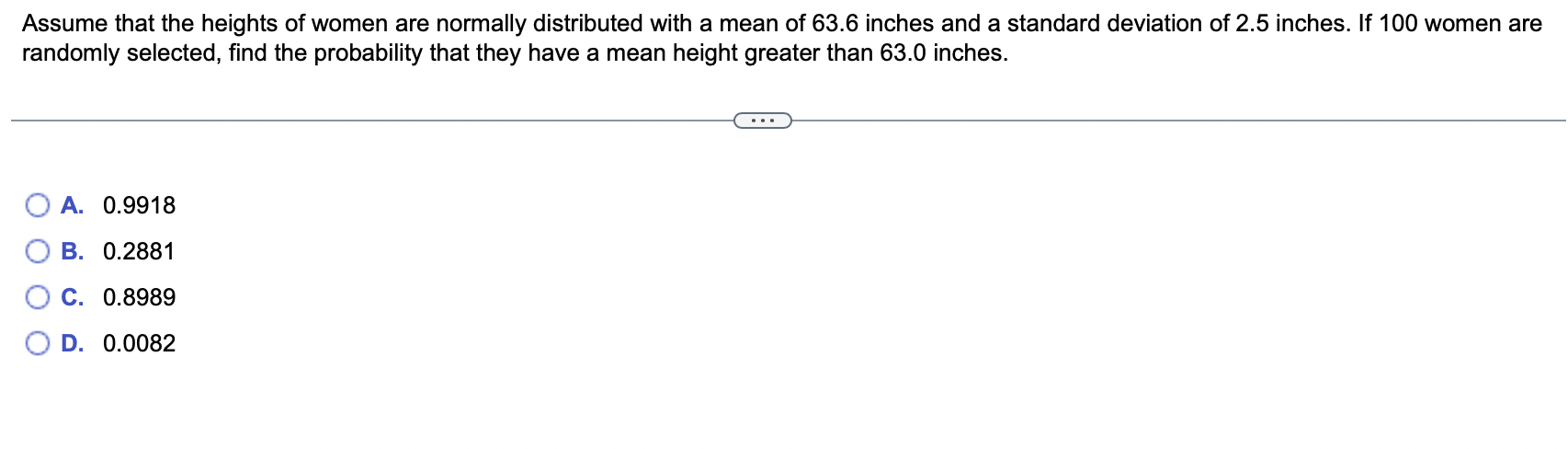 Solved Assume that the heights of women are normally | Chegg.com