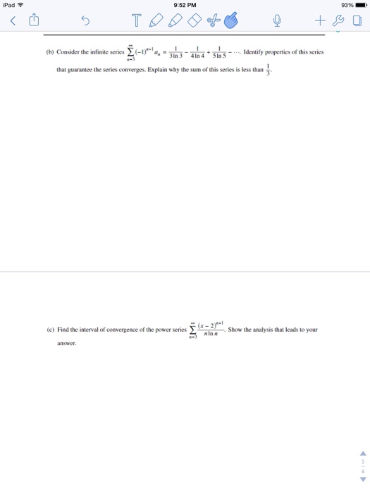 Solved Consider the infinite series sigma_n=3^infinity | Chegg.com