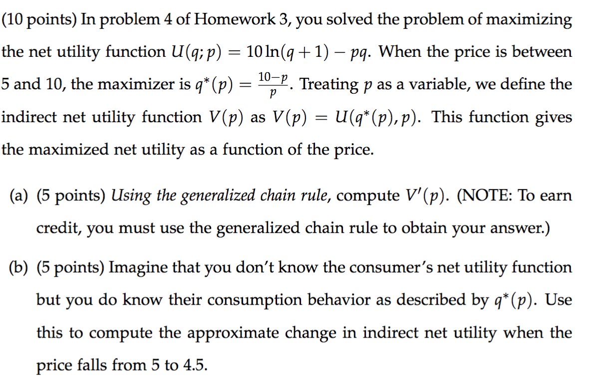 Solved (10 points) In problem 4 of Homework 3, you solved | Chegg.com