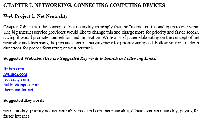 Solved CHAPTER 7: NETWORKING: CONNECTING COMPUTING DEVICES | Chegg.com