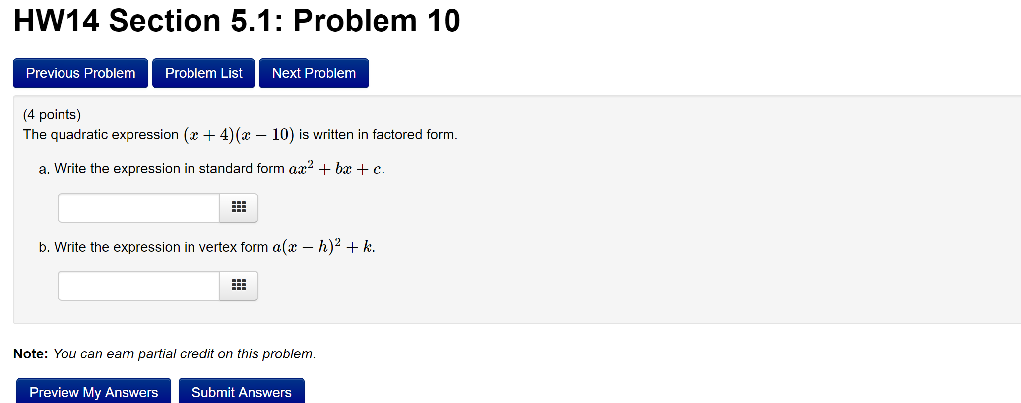 Solved HW14 Section 5.1: Problem 10 Previous Problem Problem | Chegg.com
