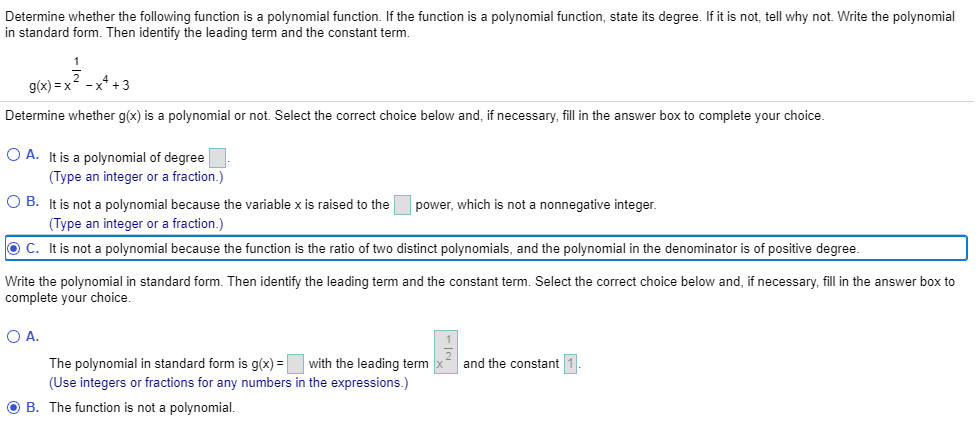 Solved Determine whether the following function is a | Chegg.com