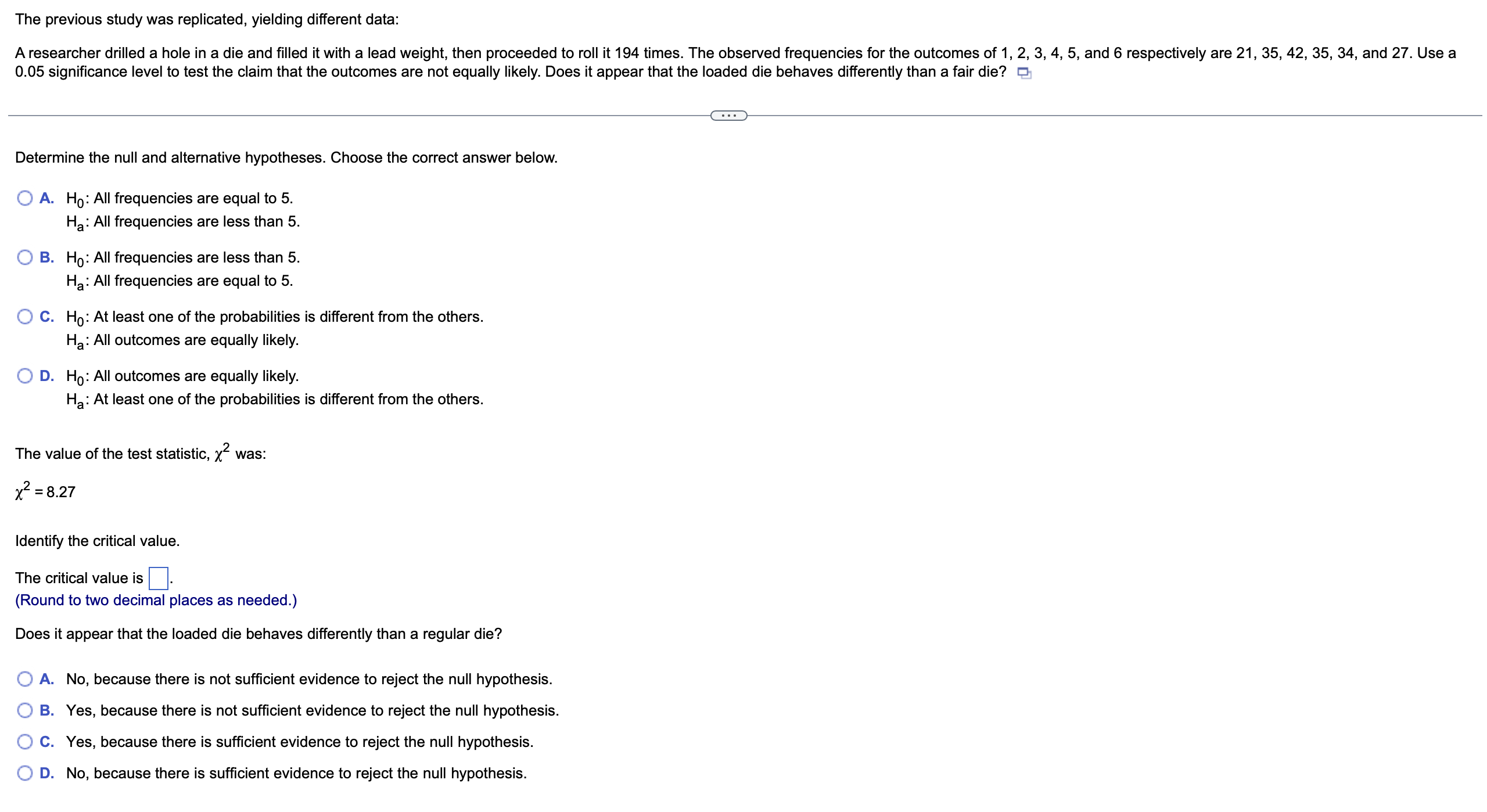 Solved The previous study was replicated, yielding different | Chegg.com