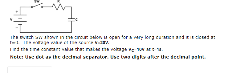 Solved SW The switch SW shown in the circuit below is open | Chegg.com