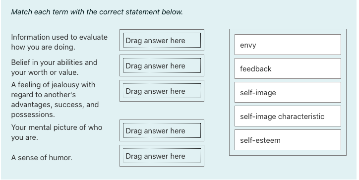 Solved Match each term with the correct statement below. | Chegg.com