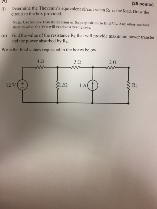 Solved 4 (25 points) Determine the Thevenin's circuit in the | Chegg.com