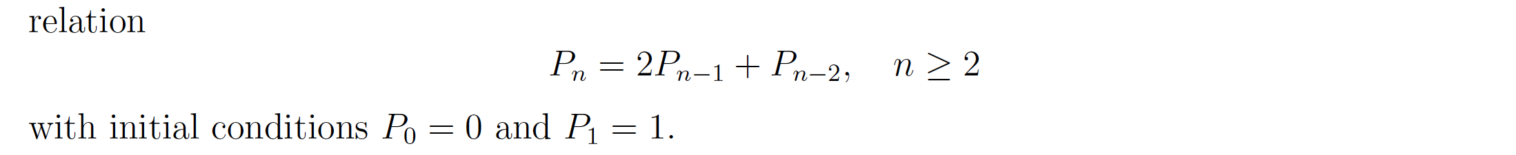 Solved The Pell numbers are a sequence of numbers {Pn}no | Chegg.com
