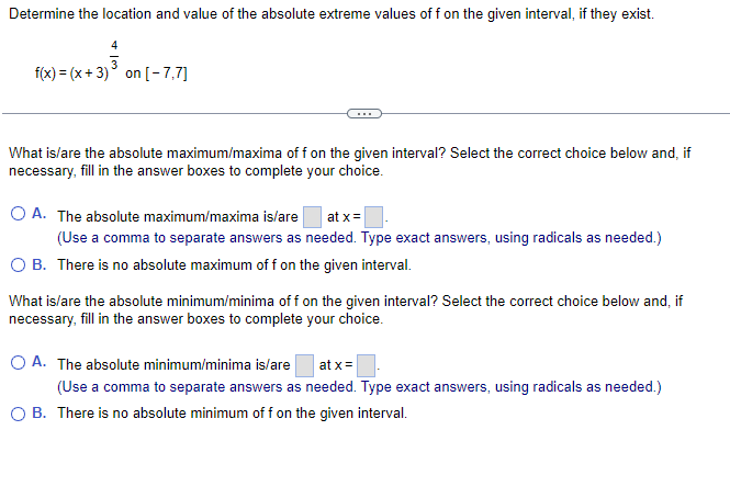 Solved Determine the location and value of the absolute | Chegg.com
