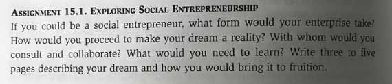 Solved ASSIGNMENT 15.1. EXPLORING SOCIAL ENTREPRENEURSHIP If | Chegg.com