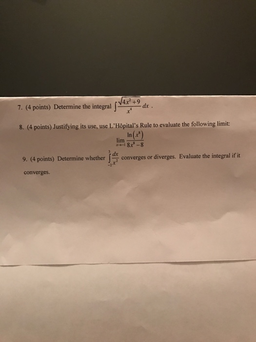 Solved Determine the integral integral Squareroot 4x^2 + | Chegg.com