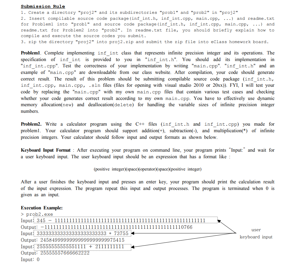 1. inf_int_h #ifndef _INF_INT_H_ #define | Chegg.com